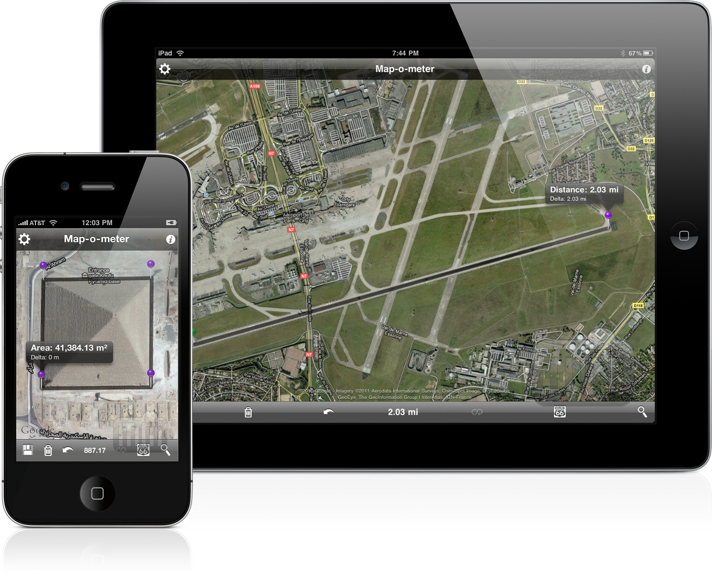 Aplicativo Map-o-meter mede distâncias e áreas nos mapas de iPads e ...