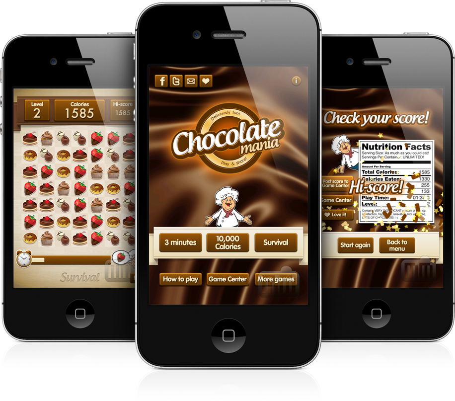 Jogo Chocolate Mania ganha nova versão compacta, para iPhones/iPods ...
