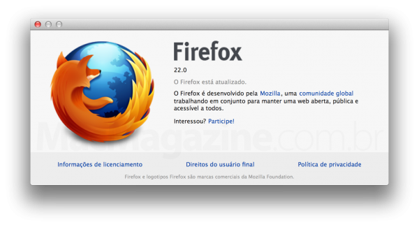 ↪ Firefox 22 já está disponível para download - MacMagazine