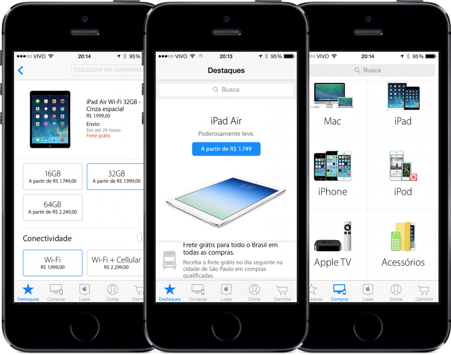 Ainda indisponível na loja brasileira, aplicativo Apple Store já está ...