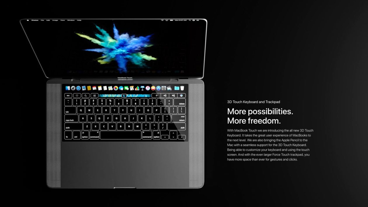 Conceito: como seria um MacBook com duas telas sensíveis ao toque, Face ...