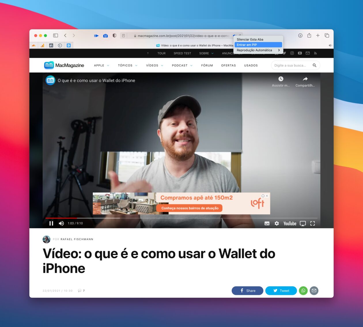 Como usar o Picture-in-Picture (PiP) no YouTube pelo Mac/iPad - MacMagazine