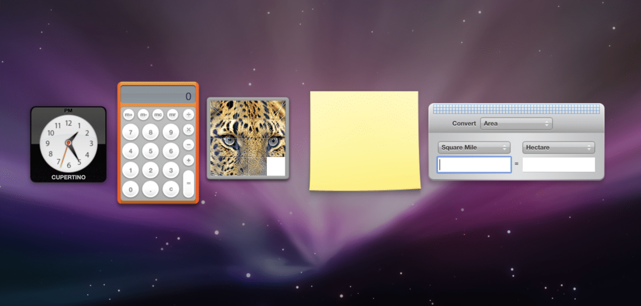 Site relembra os widgets do Dashboard do Mac OS X - MacMagazine