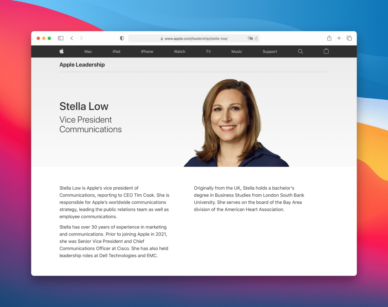 Apple oficializa Stella Low como nova VP de comunicações - MacMagazine
