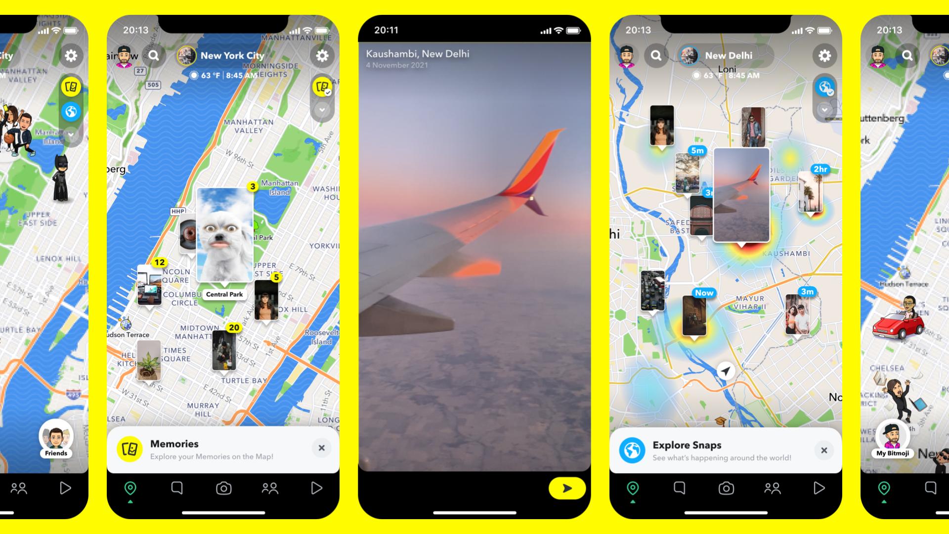 Mapa do Snapchat ganha camadas "Memórias" e "Explore" – MacMagazine