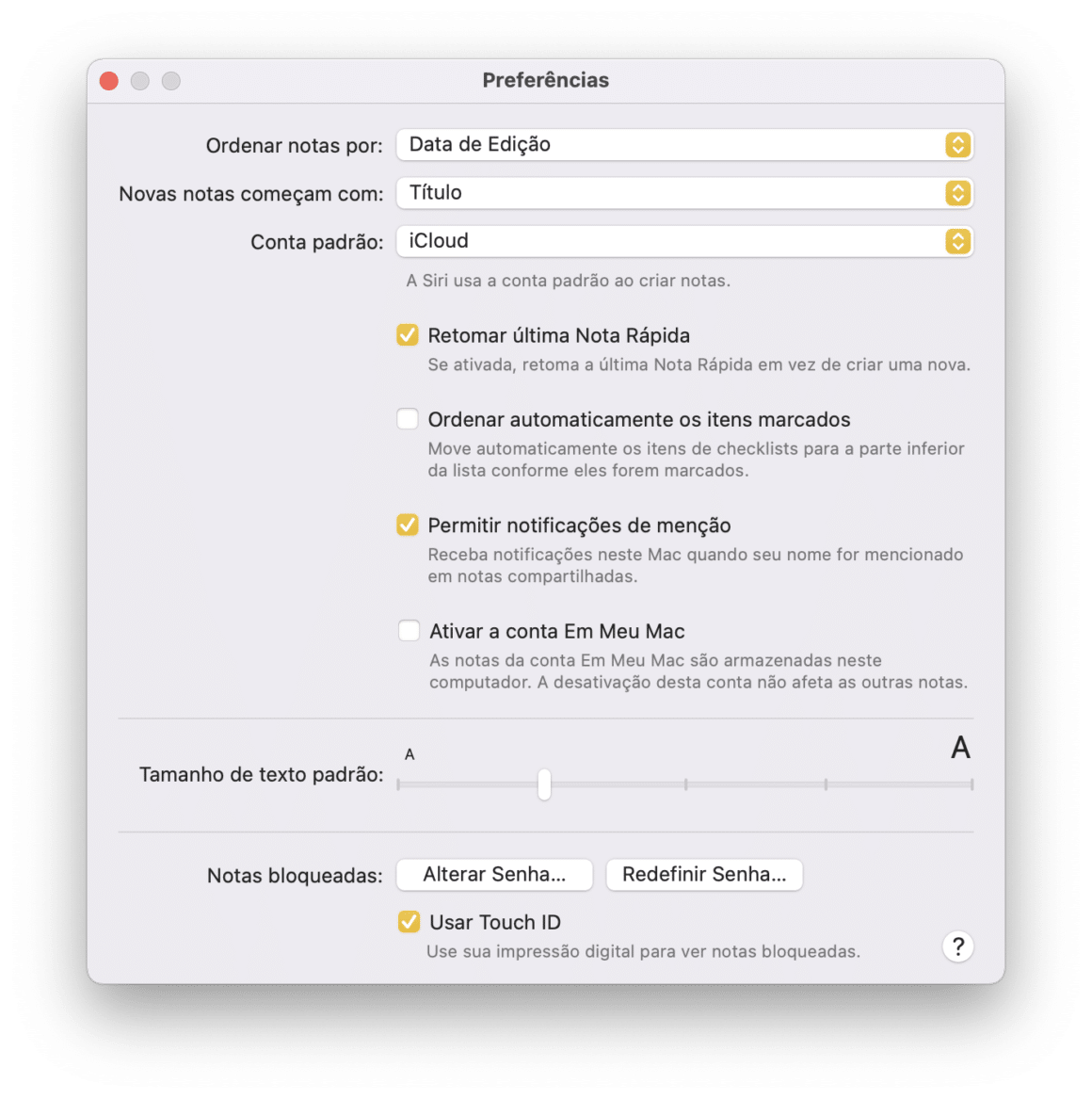 Como alterar o tamanho padrão da fonte no Notas [Mac] - MacMagazine