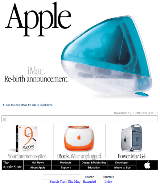 Acompanhe a evolução do Apple.com desde os anos 1990 - MacMagazine