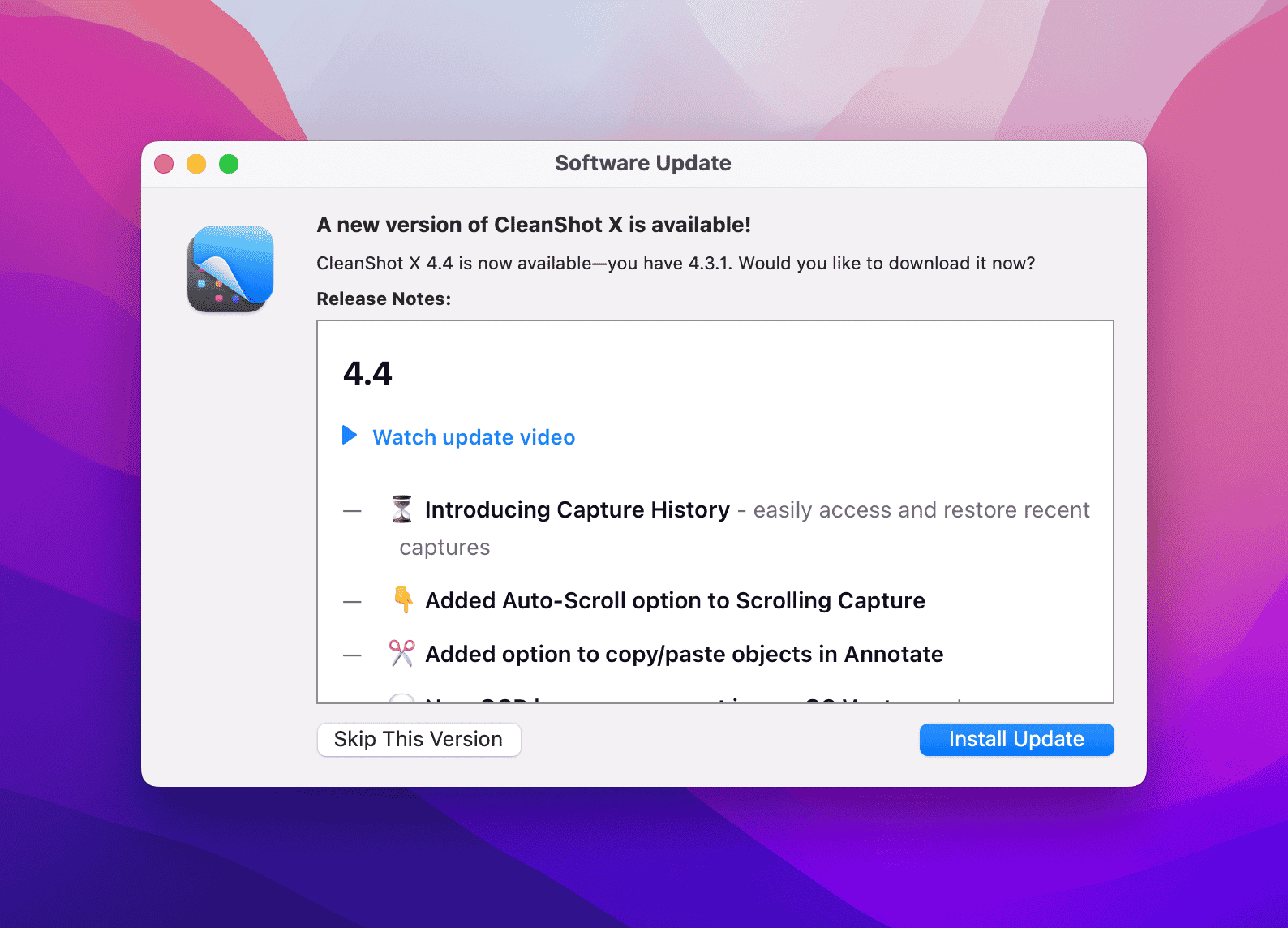 CleanShot 4.4 ganha histórico de captura, rolagem automática e mais ...