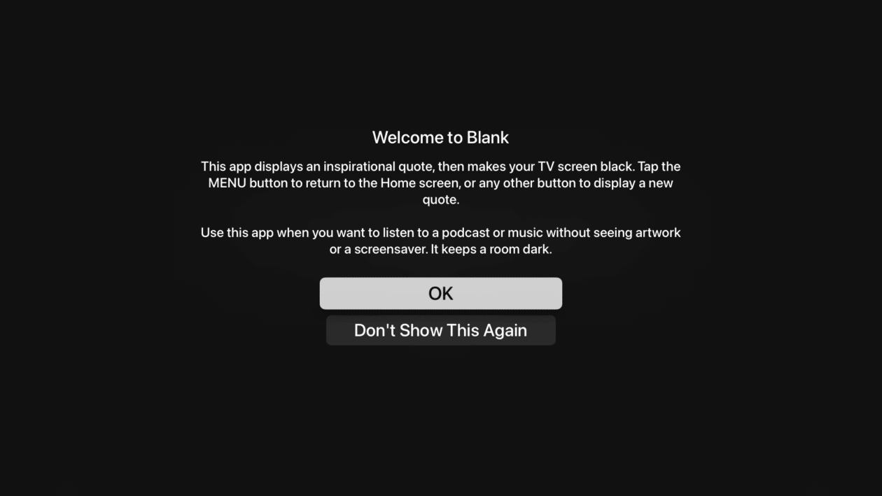Blank is an app that simply "blanks" the Apple TV screen – Archyde