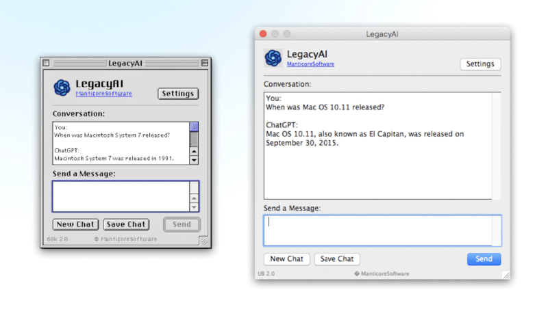 LegacyAI leva o ChatGPT a versões mais antigas do macOS - MacMagazine