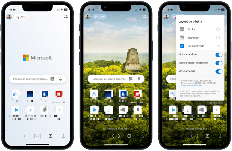 Microsoft Edge: como personalizar o layout da página de nova guia ...