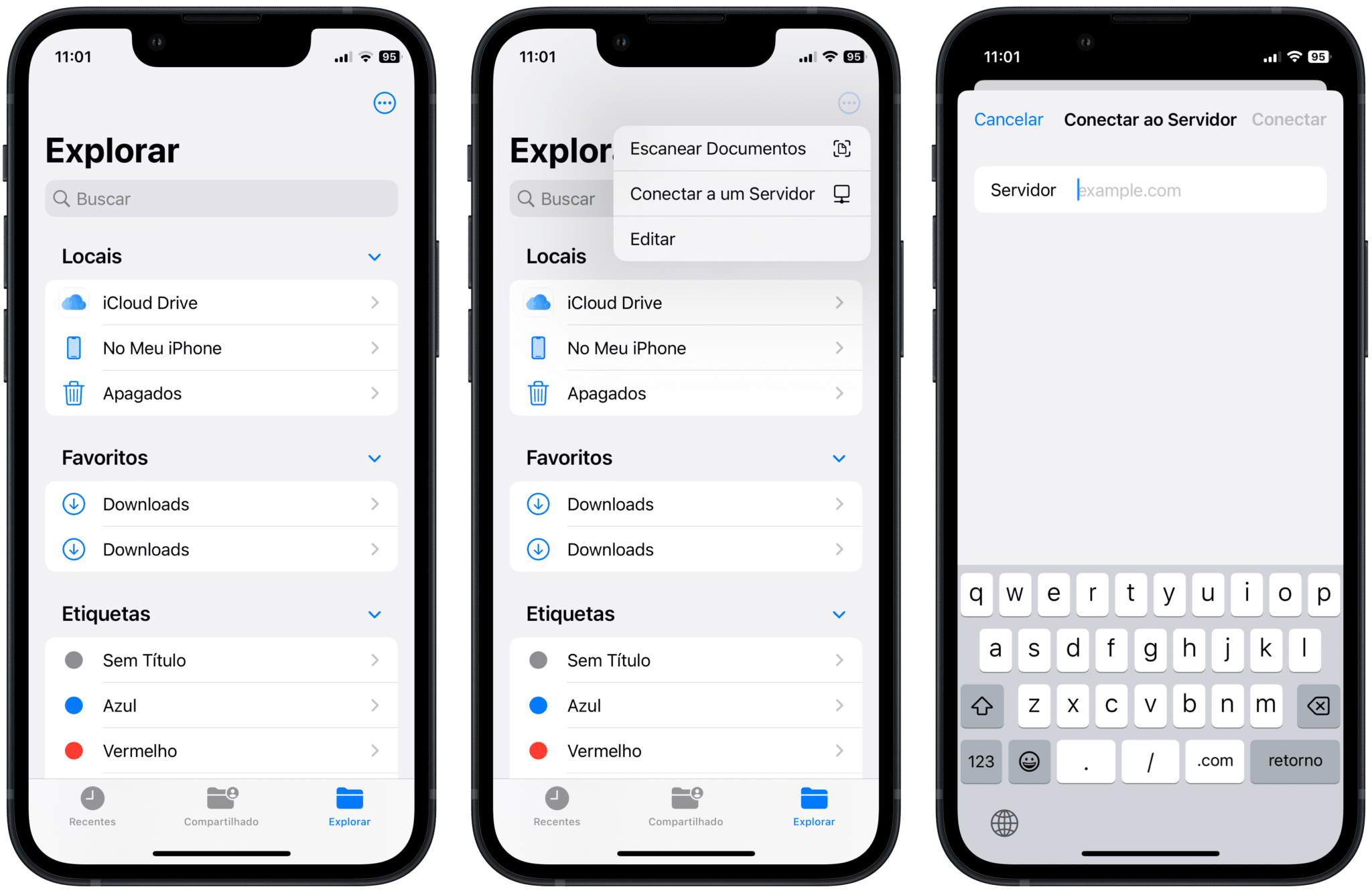 Como se conectar a um servidor no app Arquivos [iPhone e iPad ...