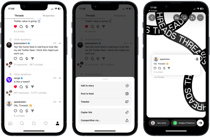 Como compartilhar posts do Threads no Instagram e no Twitter - MacMagazine