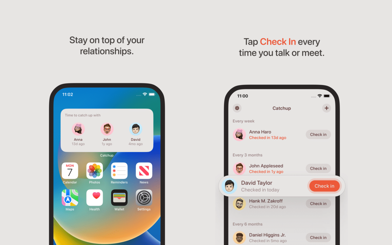 Catchup é um app que nos lembra de entrar em contato com amigos ...