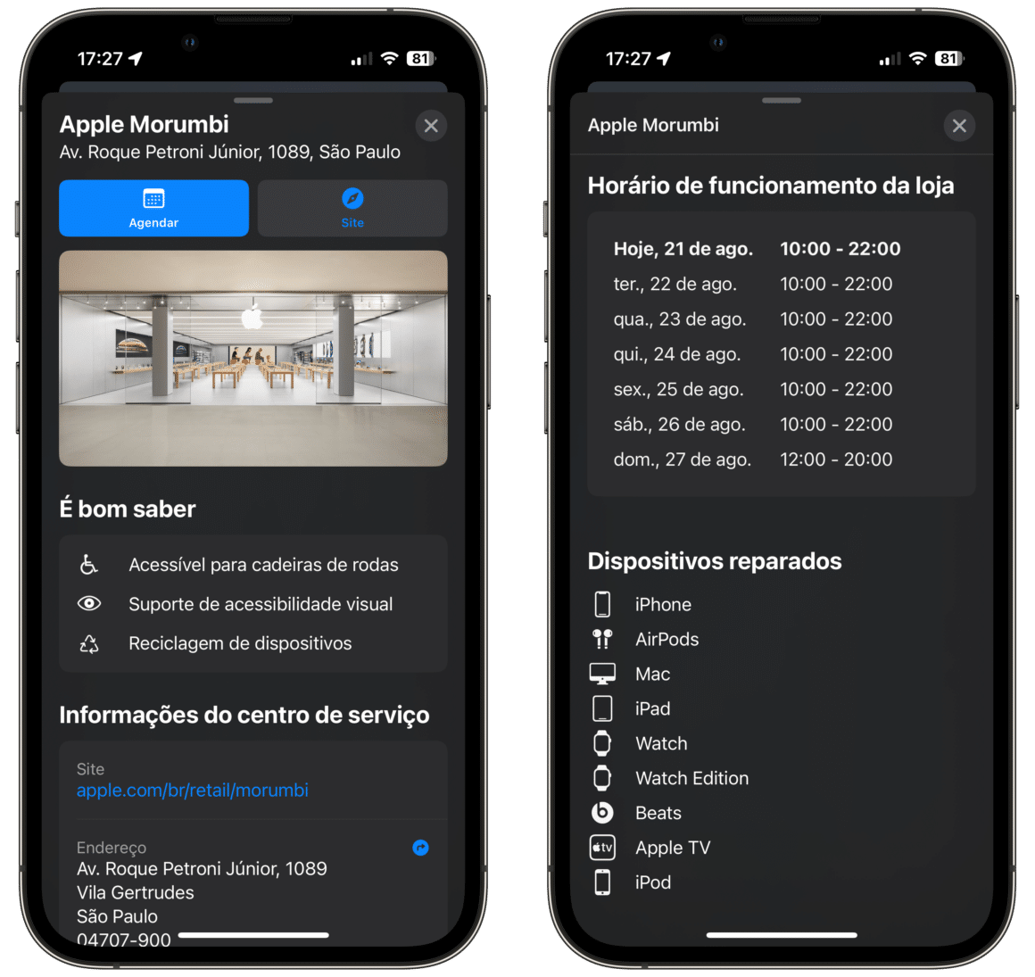 App Suporte da Apple agora mostra detalhes sobre lojas próximas - MacMagazine