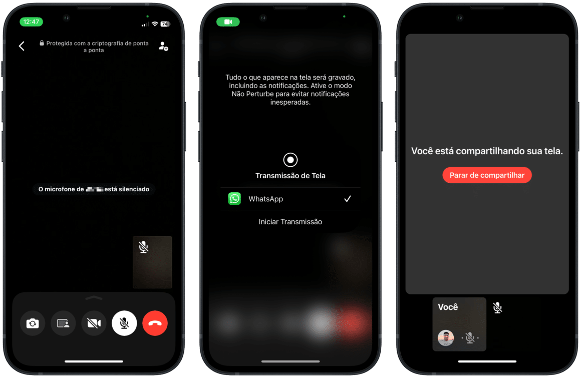 Como compartilhar a tela em uma chamada de vídeo no WhatsApp [iPhone ...