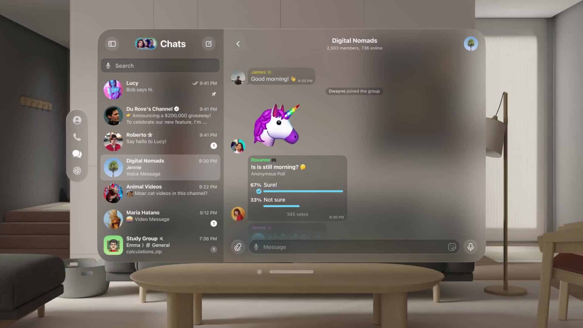 Telegram releases first images of its app for visionOS - Archyde