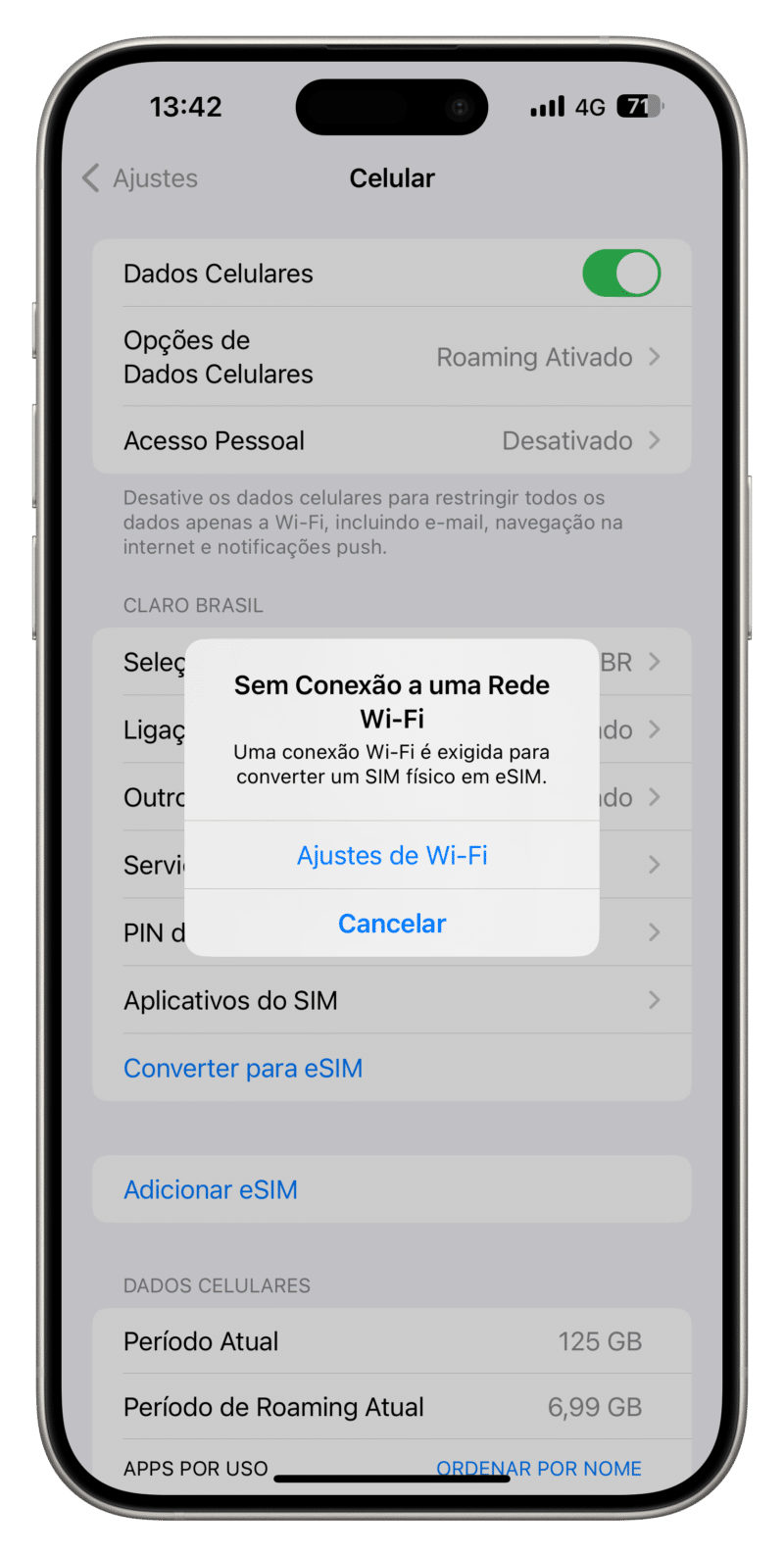Como converter um chip físico (SIM card) em eSIM pelo próprio iPhone ...