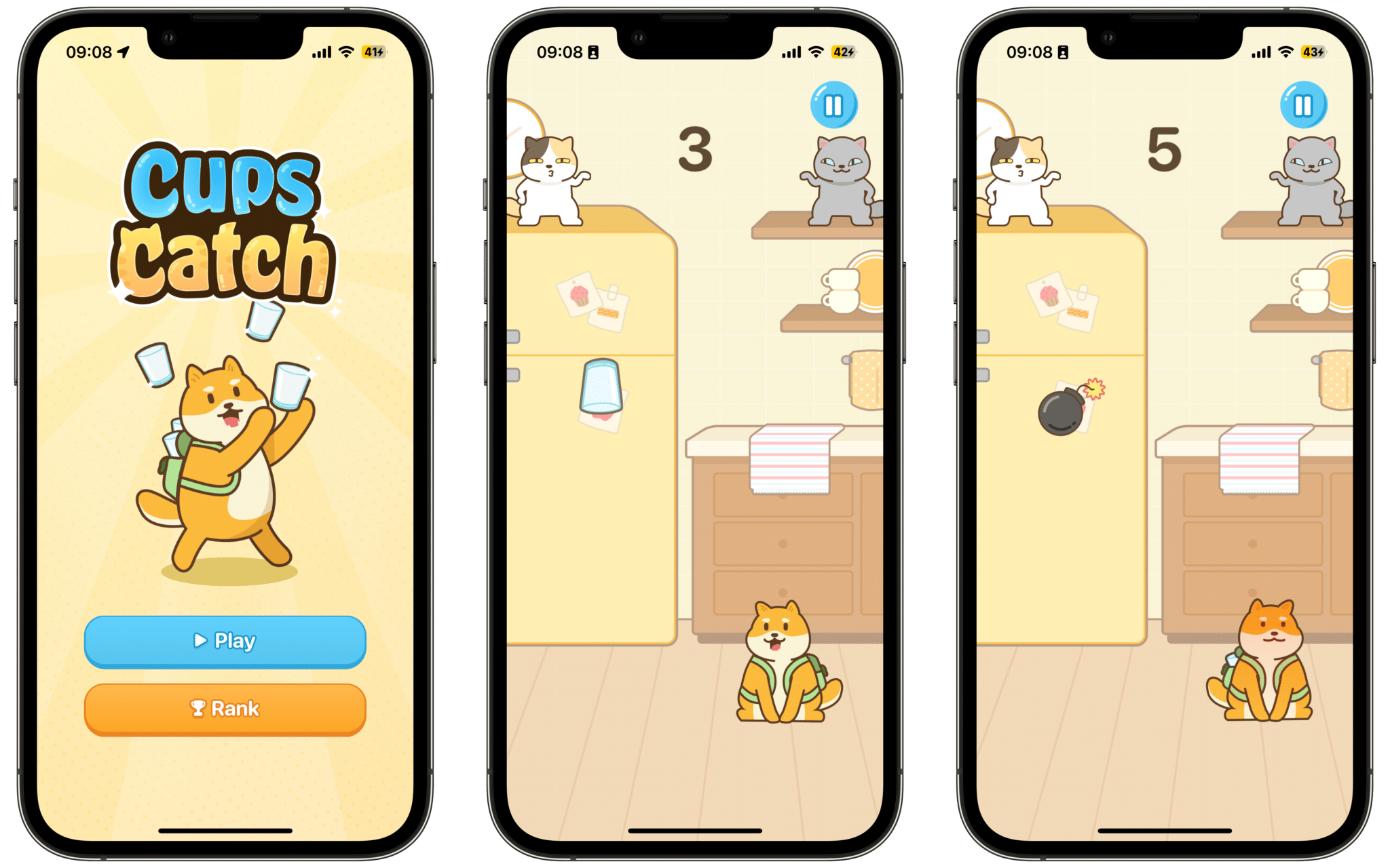 Teste os seus reflexos com o adorável jogo brasileiro Cups Catch ...