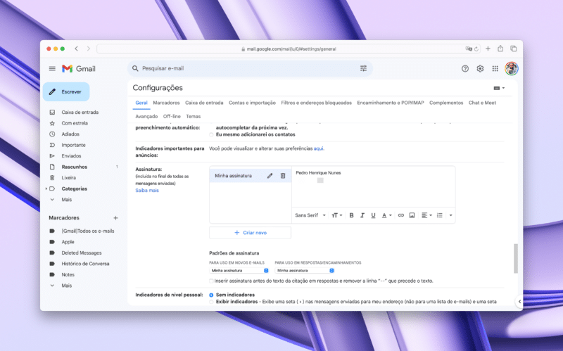 Como colocar uma assinatura personalizada no Gmail [iPhone, iPad e web] - MacMagazine