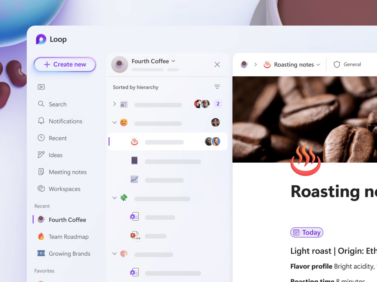 Versão 2.0 do Microsoft Loop chega com nova interface, espaços de ...