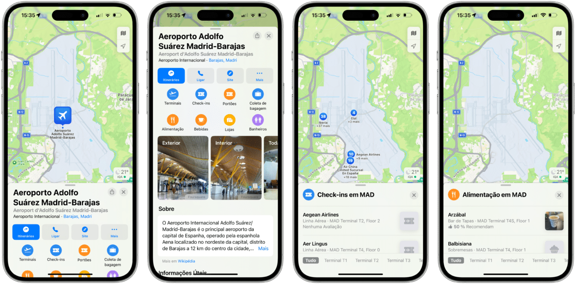 Como usar os mapas internos de aeroportos e shoppings no app Mapas ...
