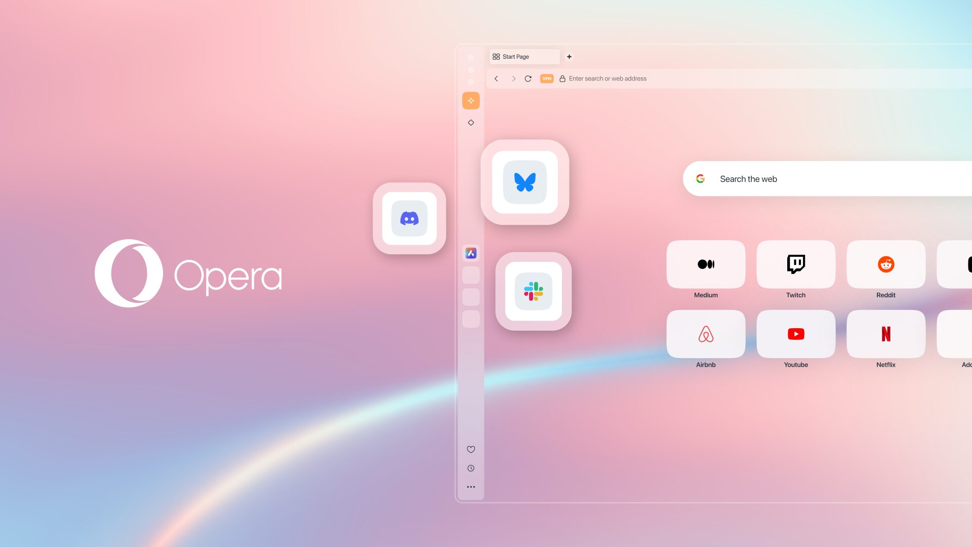 Opera One agora integra Discord, Slack e Bluesky na sua barra lateral ...