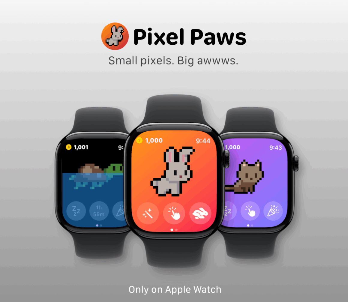 App Pixel Paws permite que você crie o seu pet virtual no Apple Watch - MacMagazine