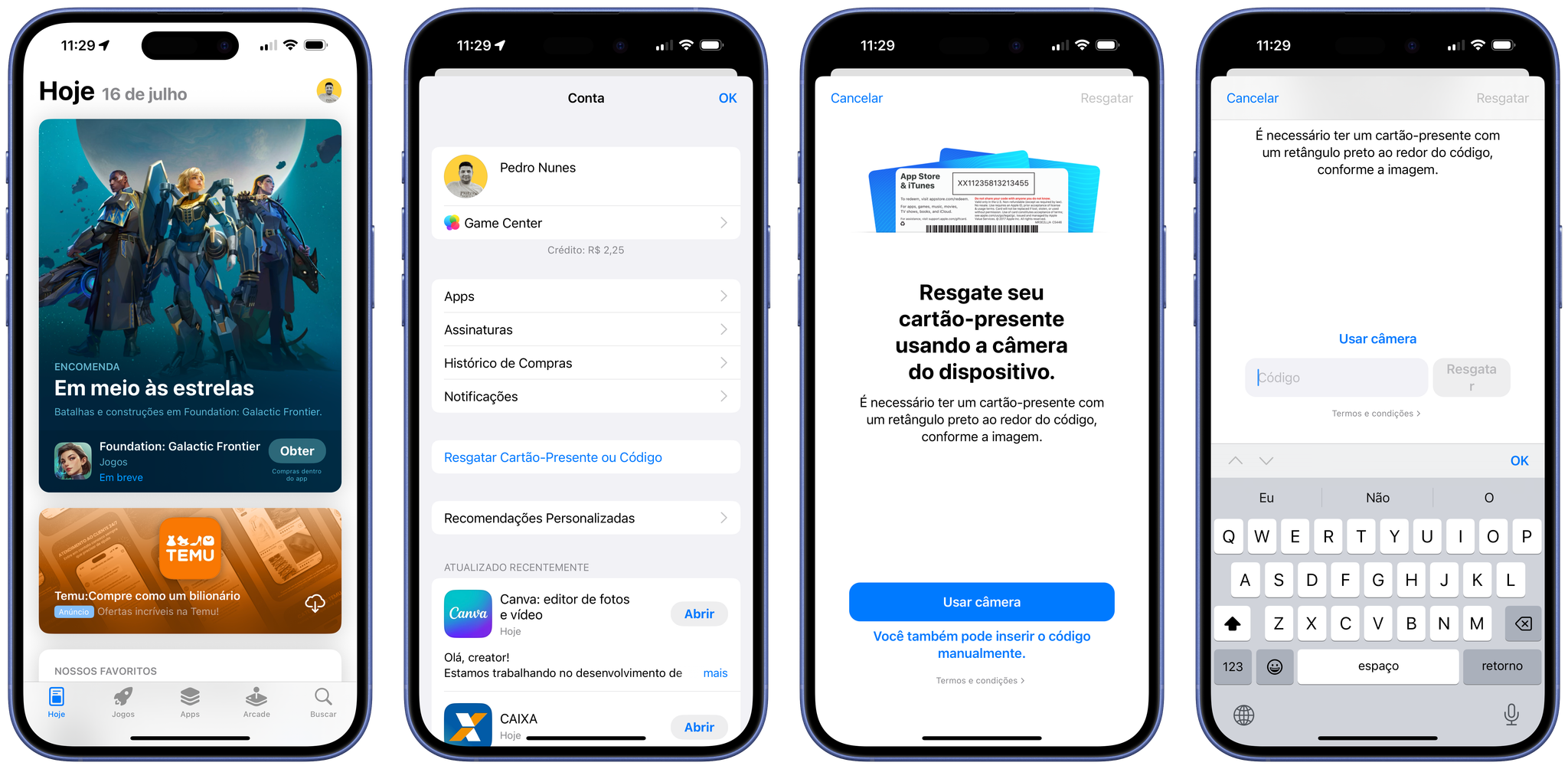 Como resgatar um código promocional ou cartão-presente da App Store ...