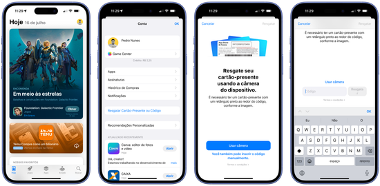 Como resgatar um código promocional ou cartão-presente da App Store ...